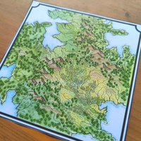 Printable Fantasy TTRPGs Colour Map | 4 Geomorphic World Maps | dndalley